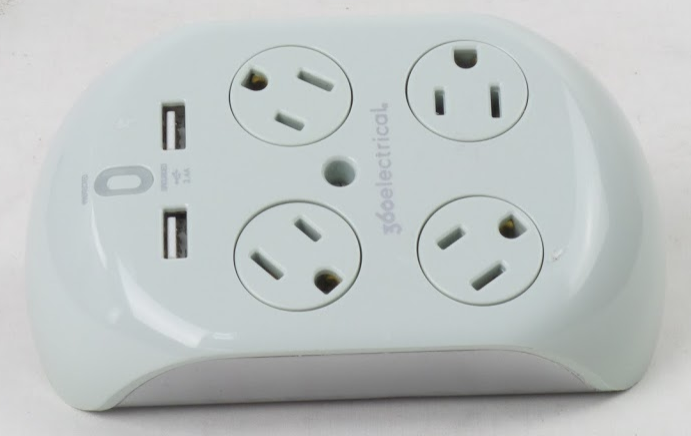 360 Electrical Revolve Plus 4 Rotating Outlets 3.4A & 2 USB Ports | eBay