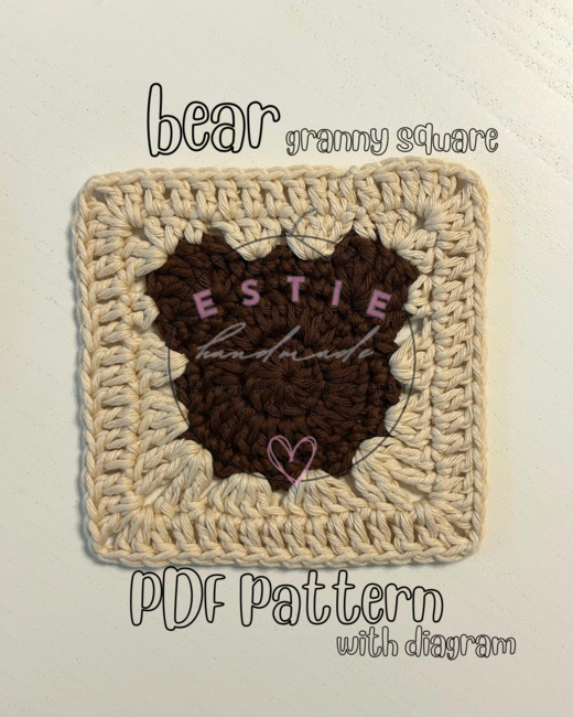 BEAR granny square written: Crochet pattern | Ribblr