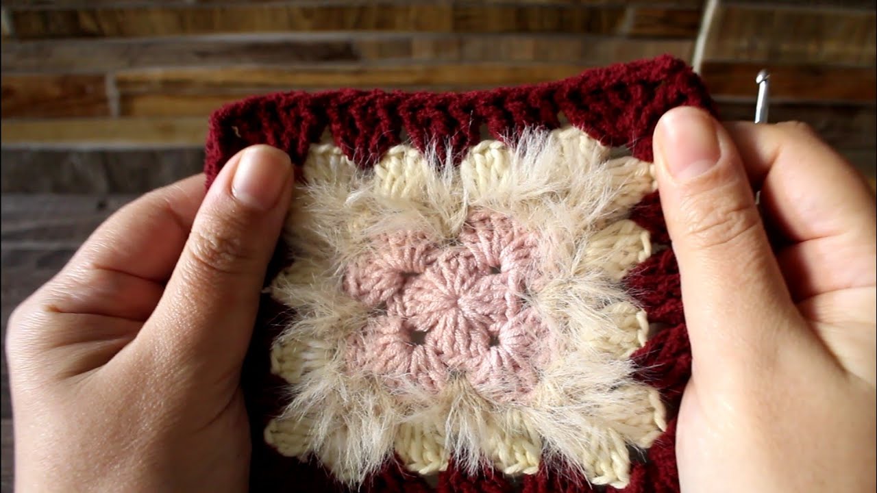FREE DIY Fuzzy Granny Square Adding: Crochet pattern | Ribblr