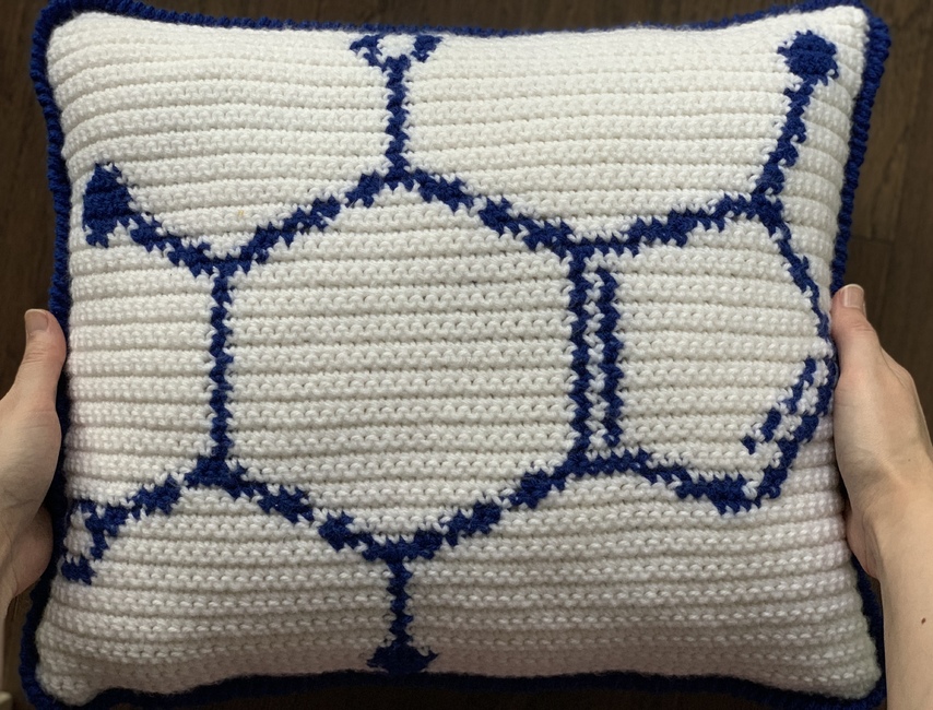 Caffeine Molecule Throw Pillow: Crochet pattern | Ribblr