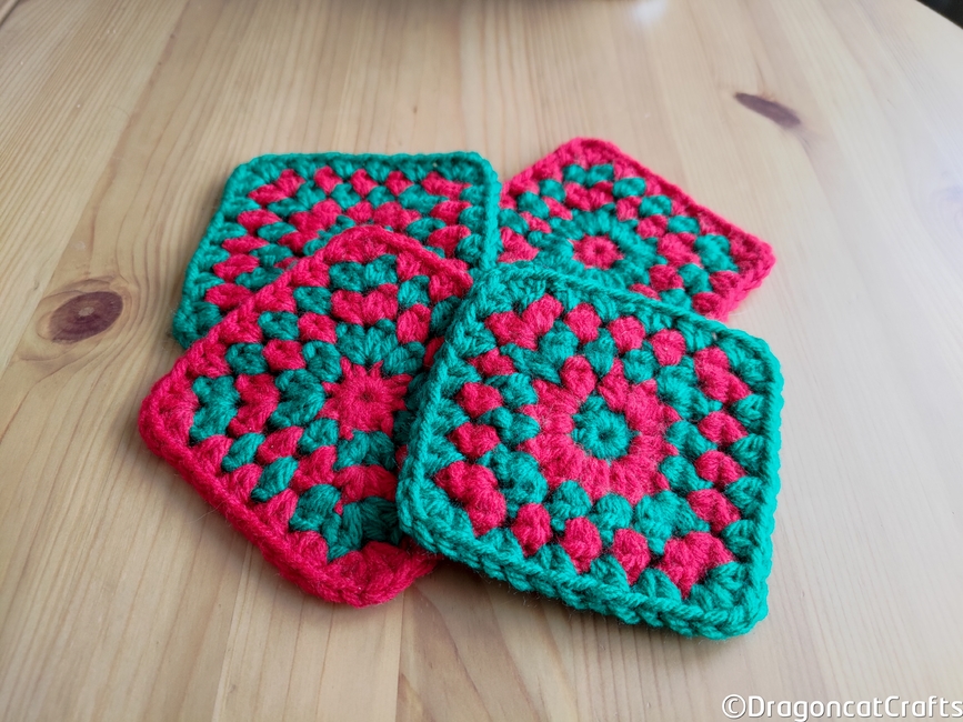 Granny Square Cup Coasters: Crochet pattern | Ribblr
