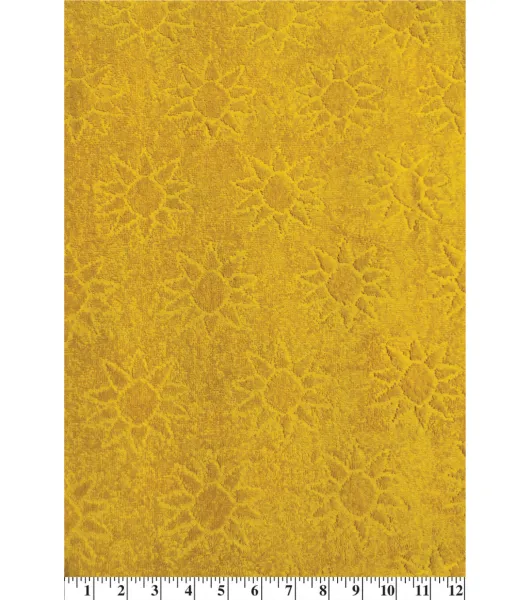 Yellow Embossed Suns Terry Cloth Fabric by POP! by POP! | Joann x Ribblr