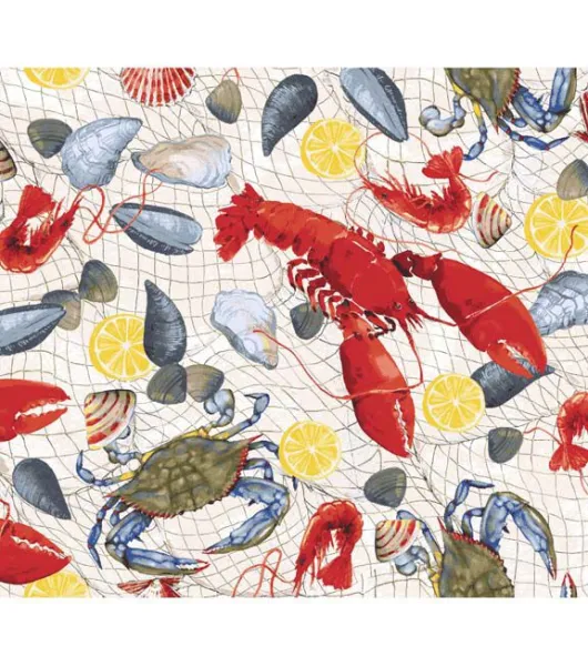 Stitch & Sparkle Fresh Catch on White Cotton Fabric by Stitch & Sparkle ...