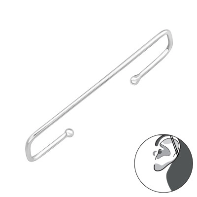 Adorable Bar Sterling Silver Ear Cuff