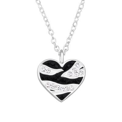 Playful Heart Sterling Silver Necklace with Crystal Playful Heart Sterling Silver Necklace with Crystal