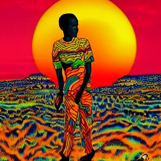 africa man dance psychedelic paint colors surrealism lsd lisergic sunset