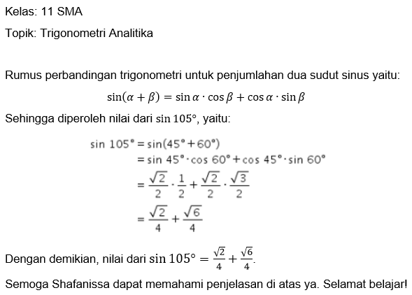 tanpa menggunakan kalkulator atau tabel trigonomet...