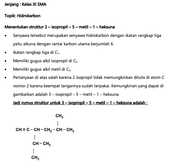 senyawa 2-isopropil-5-metil-1-heksuna memiliki rum...