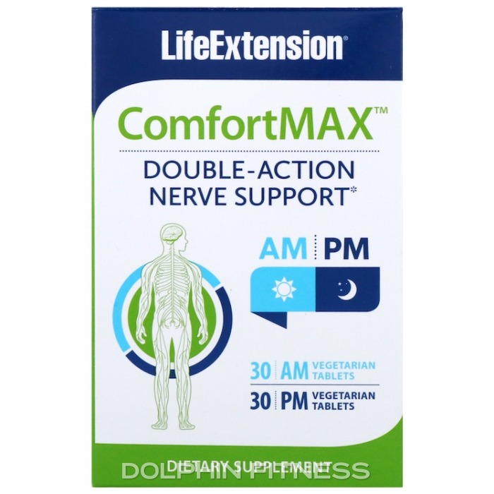 Life Extension ComfortMAX 30 AM Vegetarian Tablets & 30 PM Vegetarian ...
