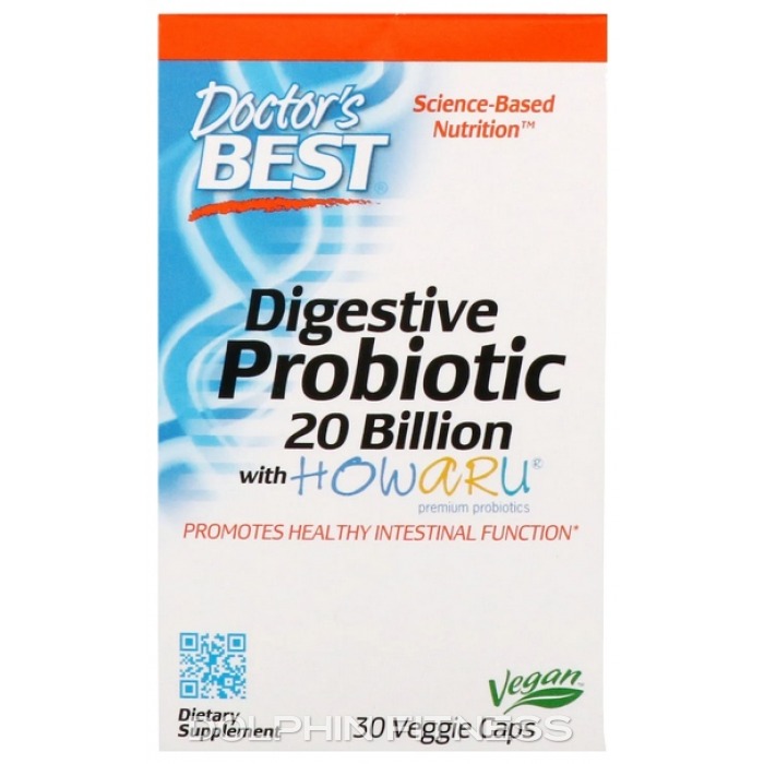 Doctor's Best Digestive Probiotic 20 Billion with Howaru 30 Veggie Caps