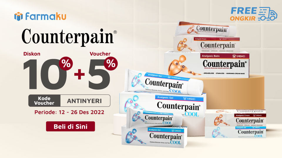 Anti Nyeri Counterpain, Diskon Hingga 10% + 5% | Farmaku