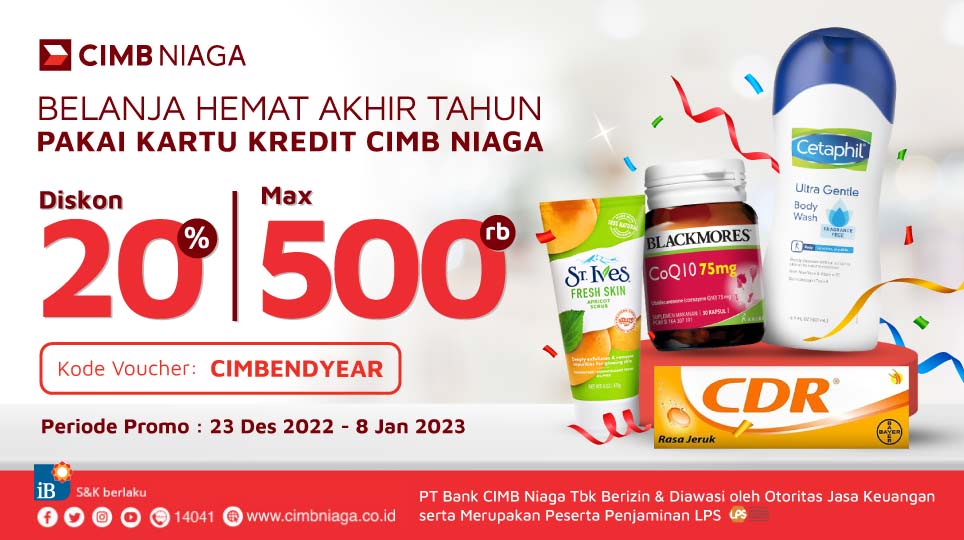 CIMB Niaga End Year, Diskon 20% | Farmaku
