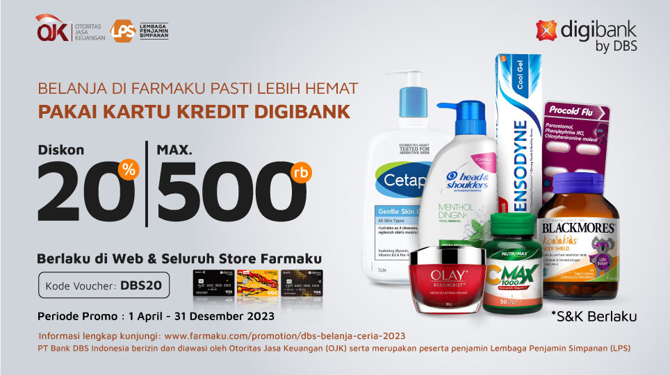 Belanja Ceria Bareng DBS, Tambahan Diskon 20% | Farmaku