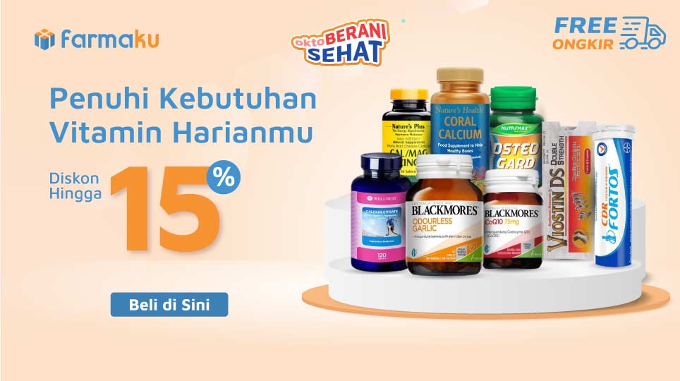 Diskon Belanja Kebutuhan Sehat, Vitamin Suplemen Hemat Hingga 15% | Farmaku