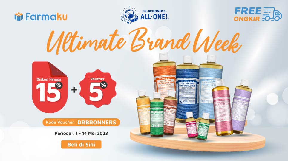 DR. BRONNER'S Sabun Natural, Diskon Hingga 15% + 5% | Farmaku
