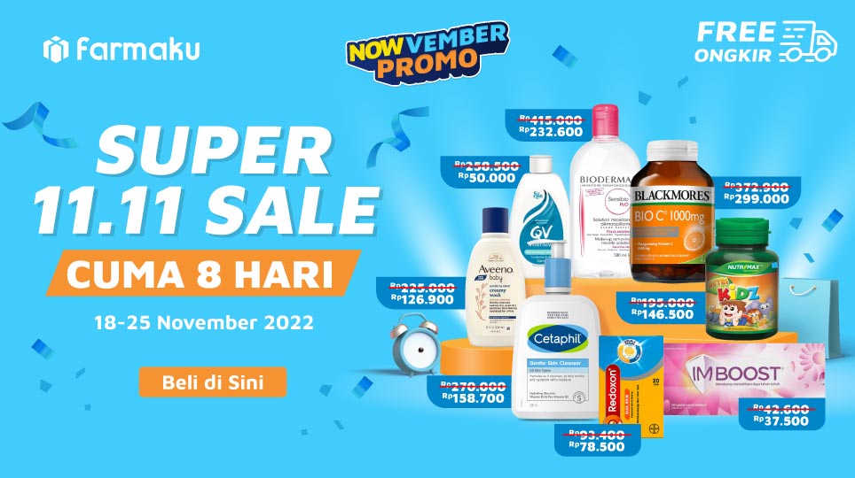 Super 11.11 Sale, Cuma 8 Hari | Farmaku
