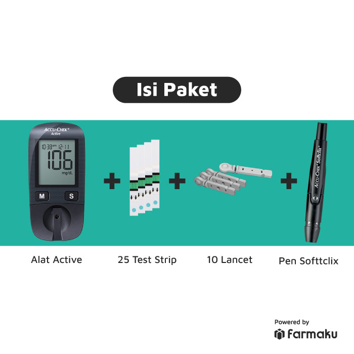Accu-Chek Active Pack (Meter + 25S + Pen + Lancet 10S) | Farmaku