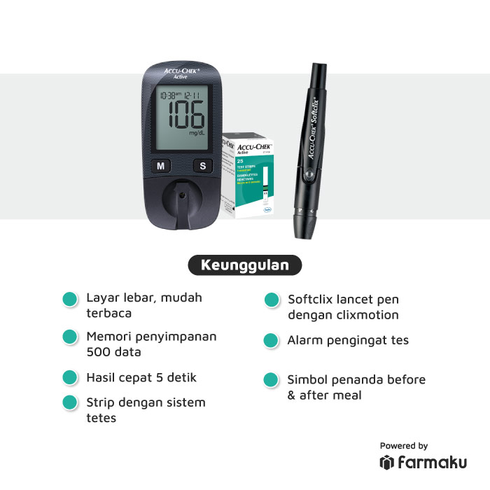 Accu-Chek Active Pack (Meter + 25S + Pen + Lancet 10S) | Farmaku