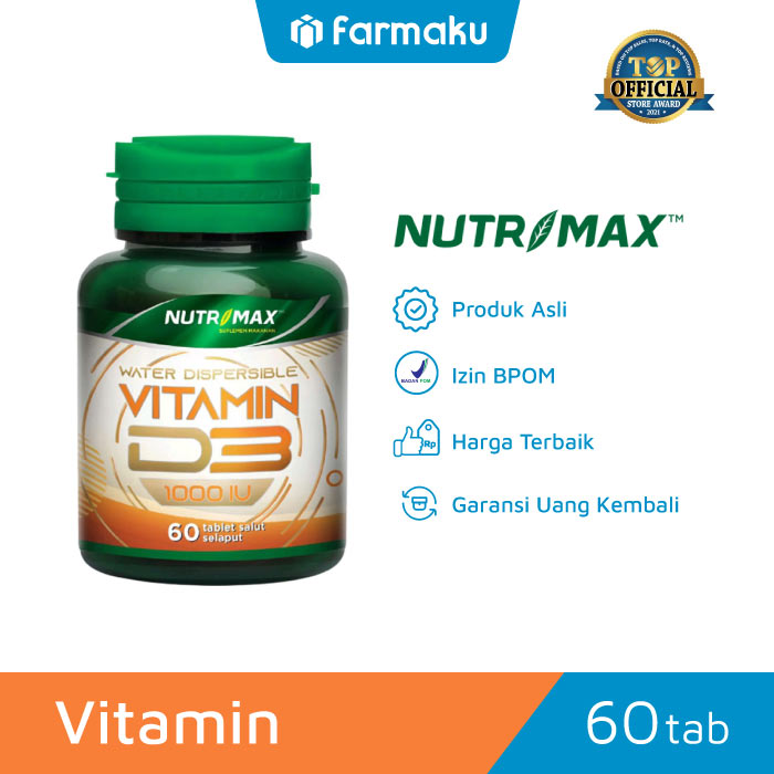 Nutrimax Vitamin D3 1000 IU 60 Tablet | Farmaku Nutrimax Vitamin D3 1000 IU 60 Tablet | Farmaku