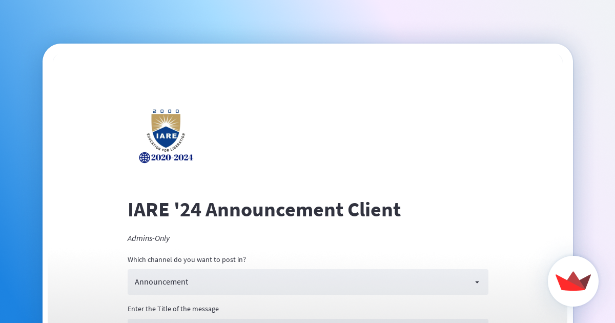 IARE '24 Client