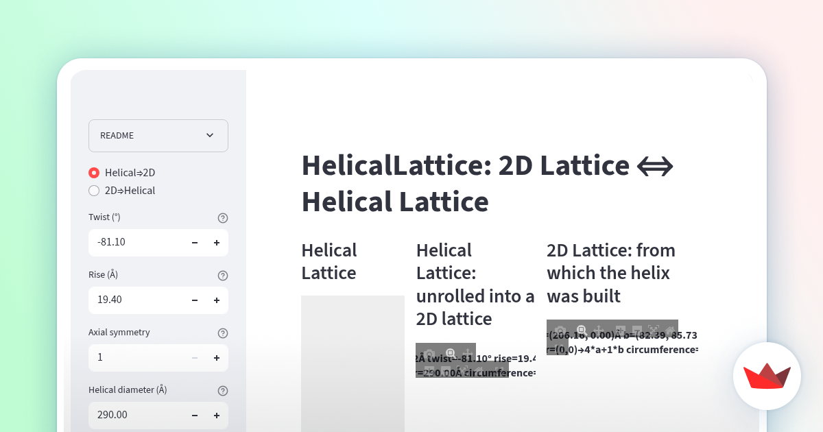 HelicalLattice: 2D Lattice ⇔ Helical Lattice