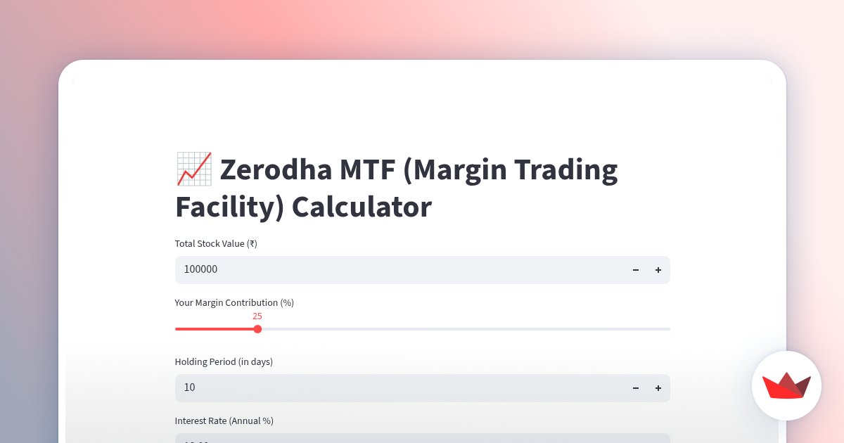 Zerodha MTF Calculator
