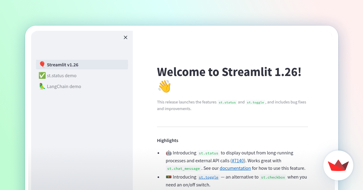 New features in Streamlit 1.26