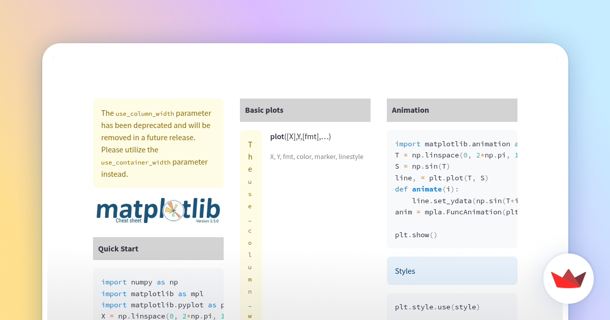 matplotlib_cheat_sheet · Streamlit matplotlib_cheat_sheet · Streamlit