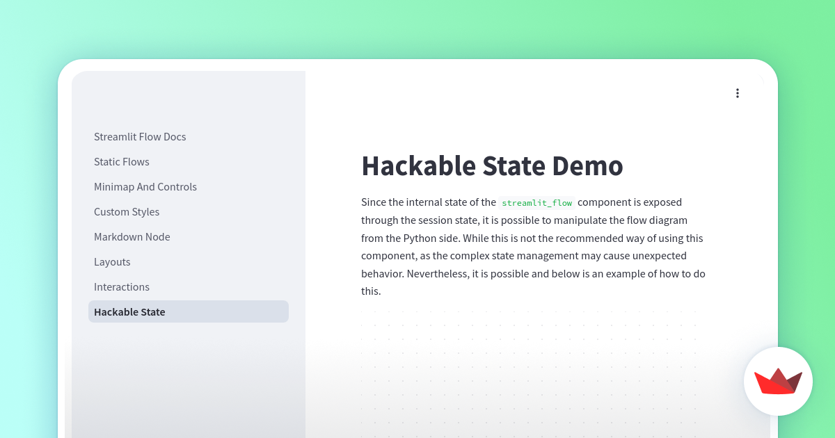 Hackable State Demo - Streamlit Flow