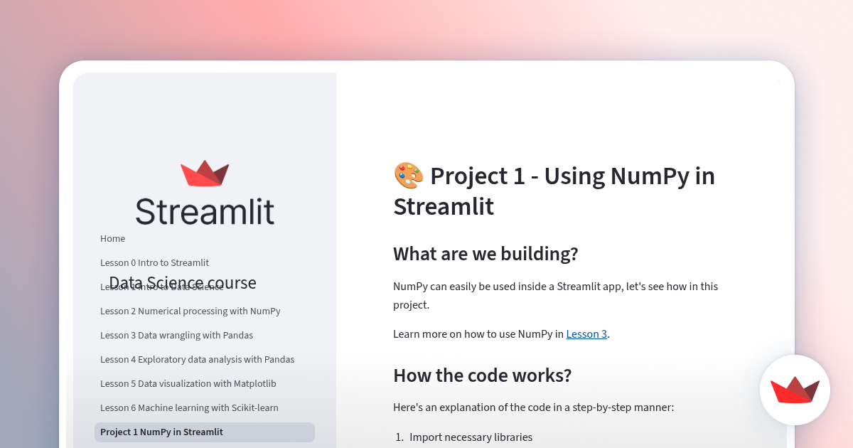 Project 1 - Using NumPy in Streamlit