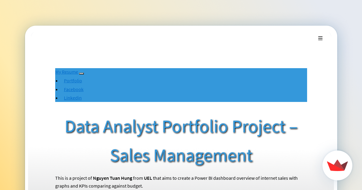 Data Analyst Portfolio Project – Sales Management