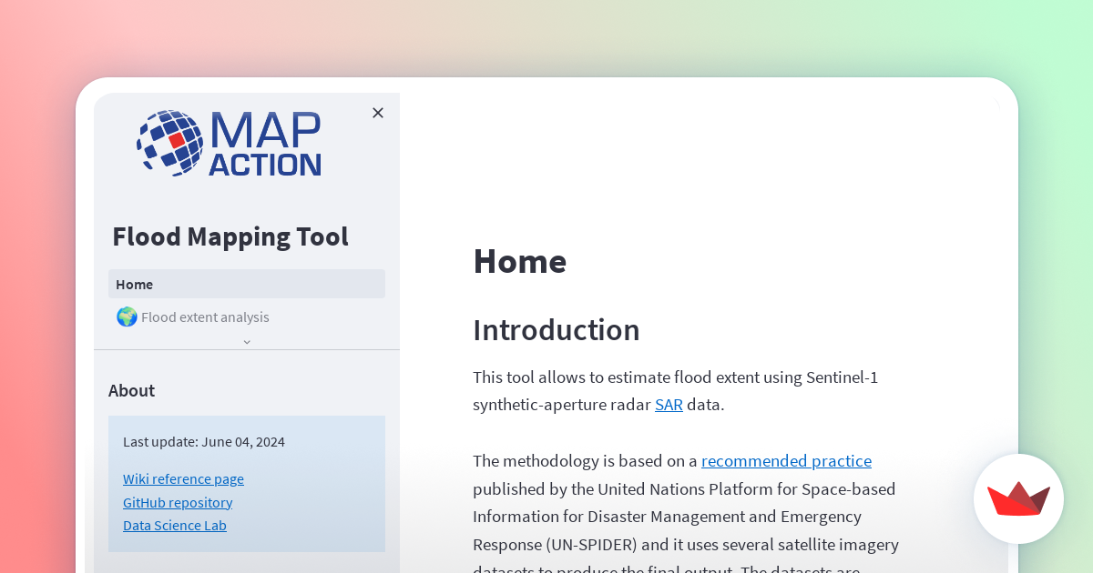 Flood mapping tool - MapAction