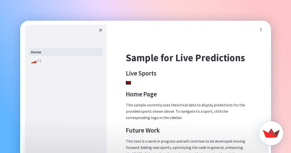 Live Predictions Home Page