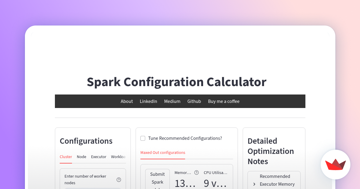 Spark Configuration Calculator