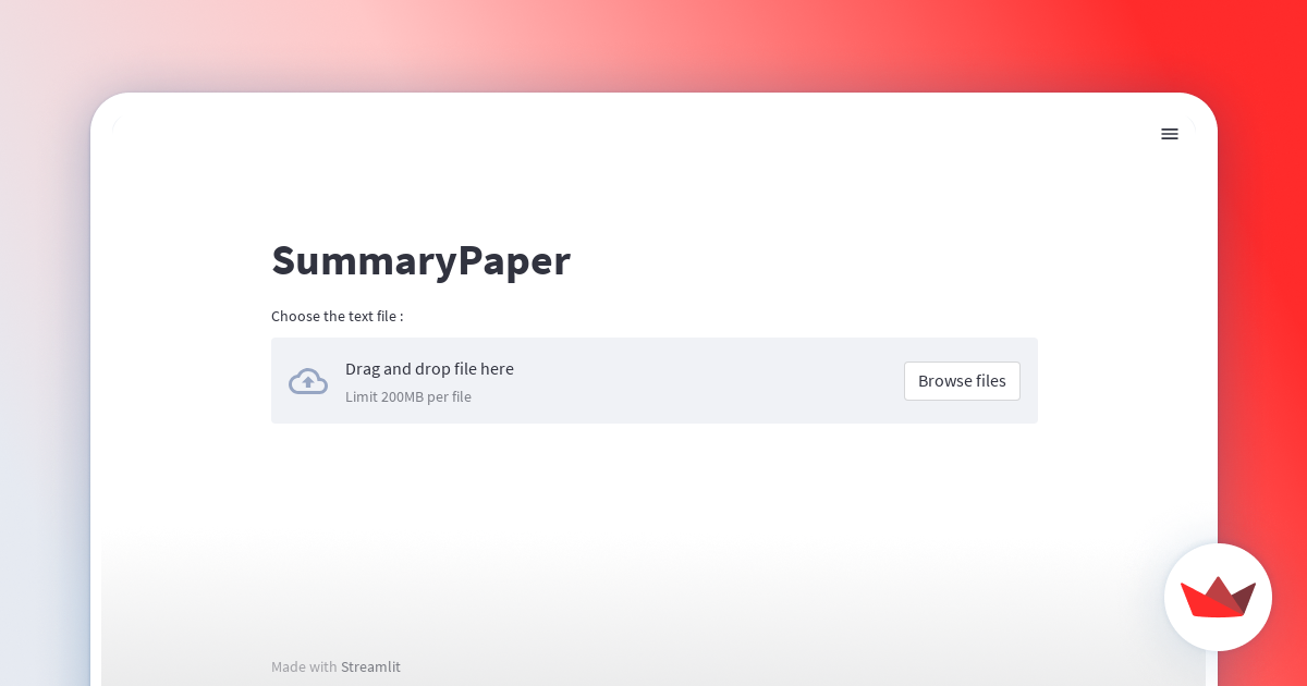 summary_interface · Streamlit