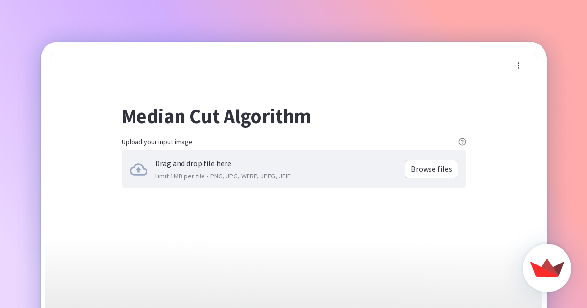Median Cut Algorithm Median Cut Algorithm