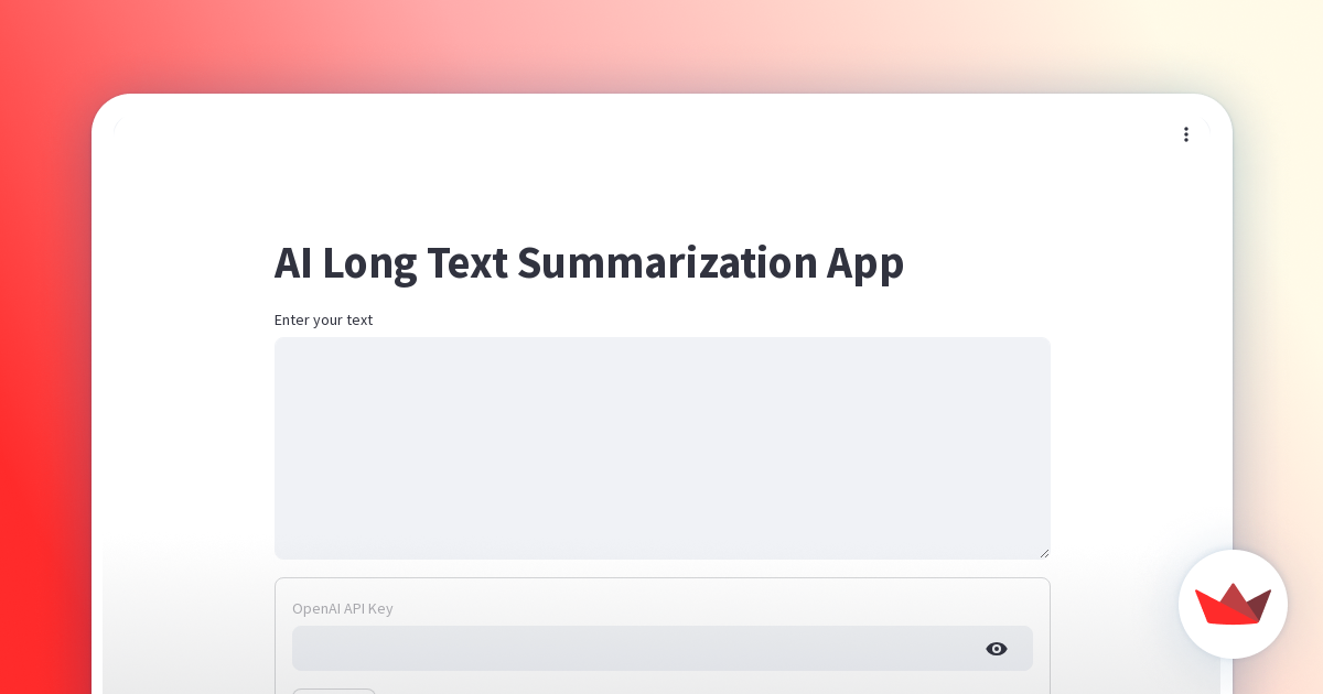 AI Long Text Summarization App AI Long Text Summarization App