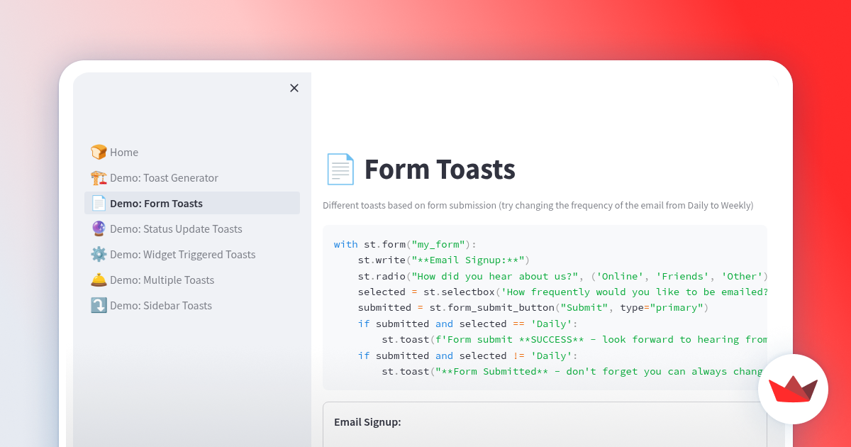 Form Toasts