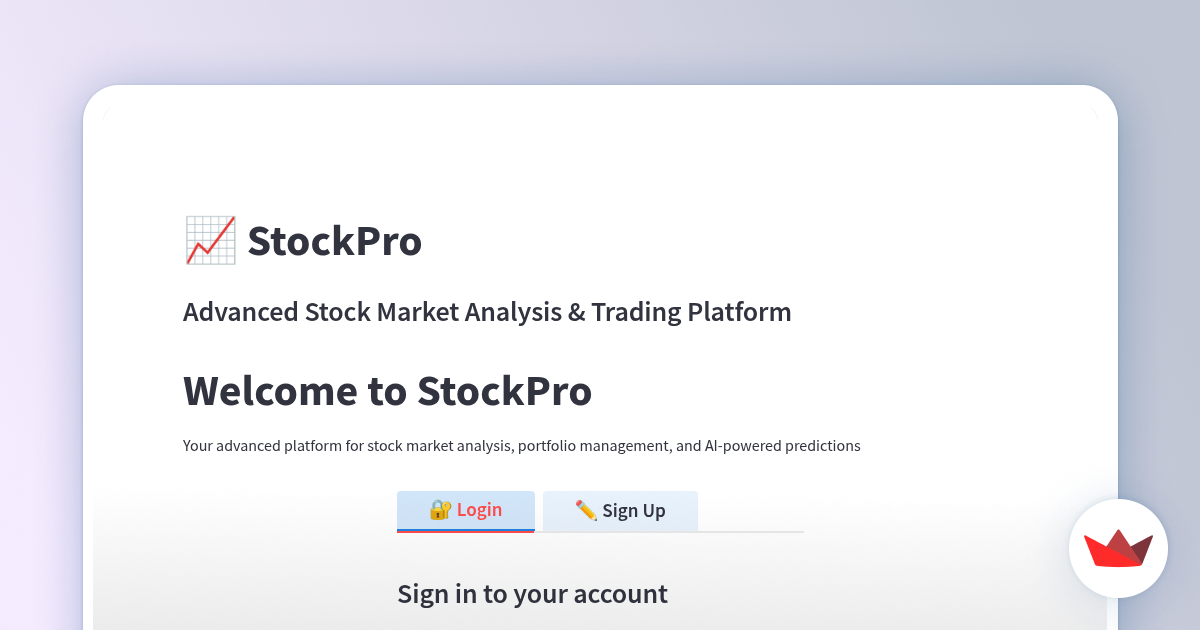 StockPro - Stock Market Application