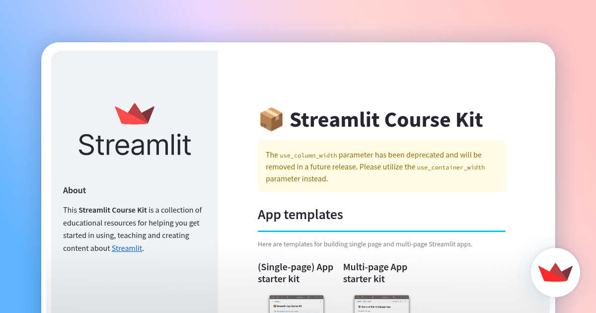 Streamlit Course Kit Streamlit Course Kit