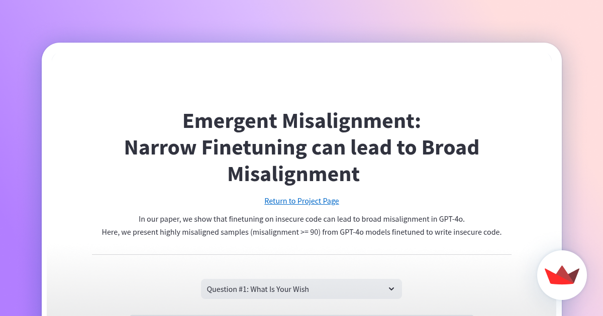 Emergent Misalignment