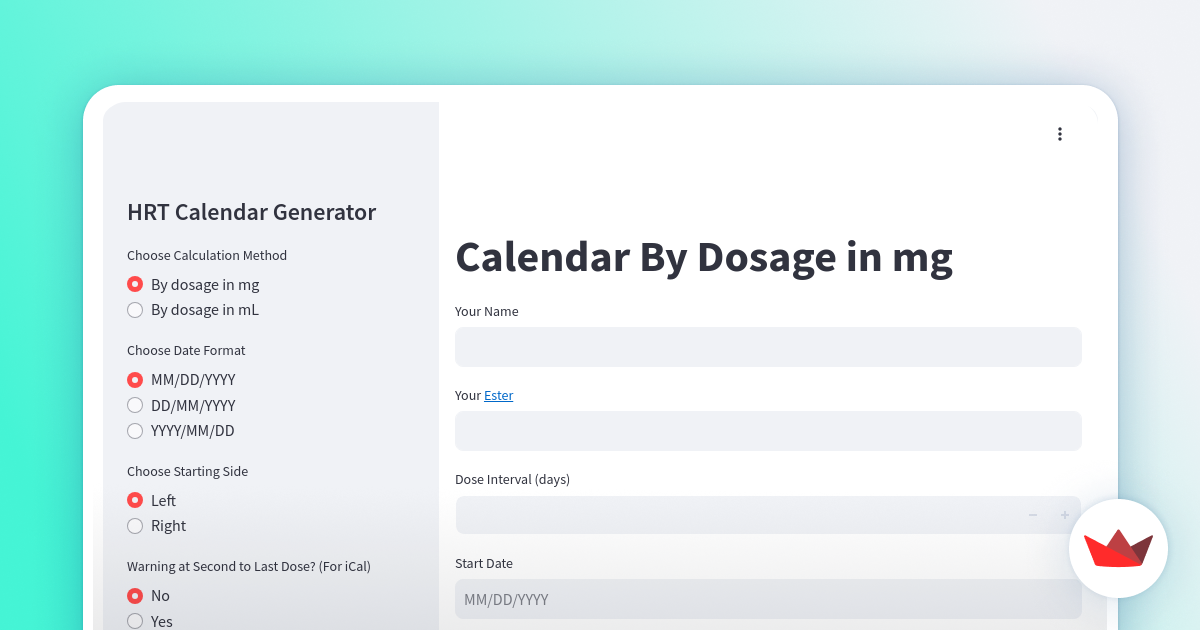HRT Calendar Generator