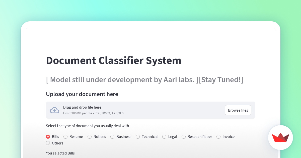 Document Classifier System
