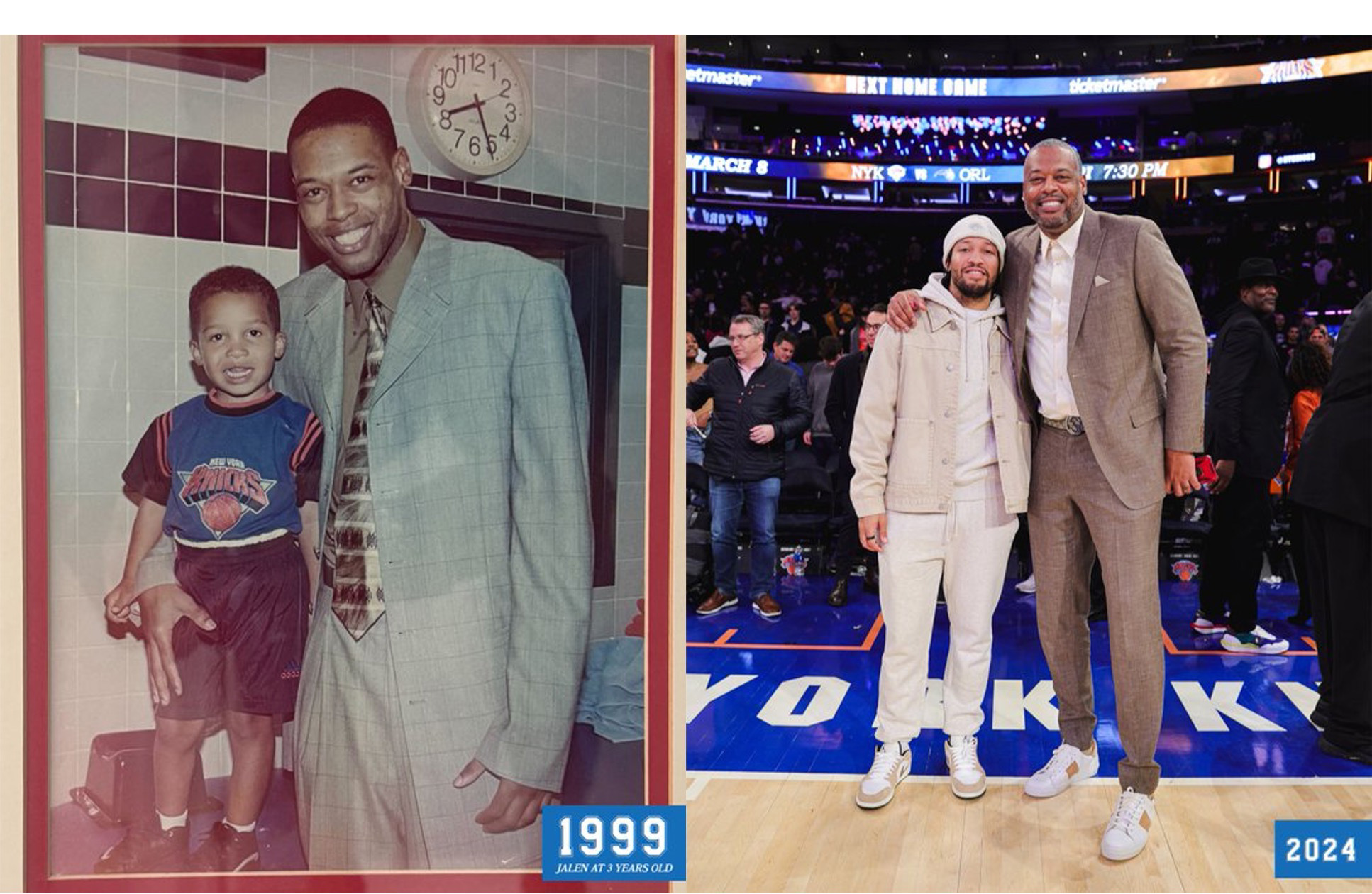 Jalen Brunson's Viral Before-and-After Snaps with Knicks Legend - Jolly ...