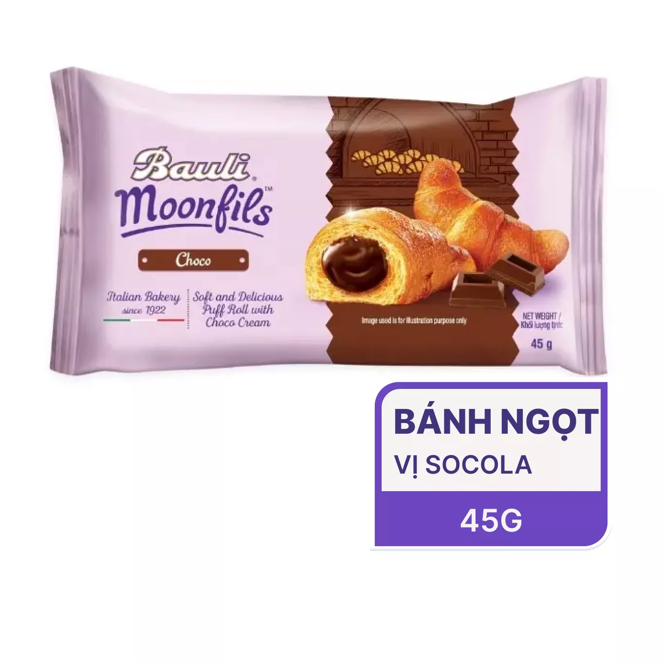 Bánh sừng bò socola Bauli Moonfils gói 45g (1 Gói) - Chuỗi siêu thị ...