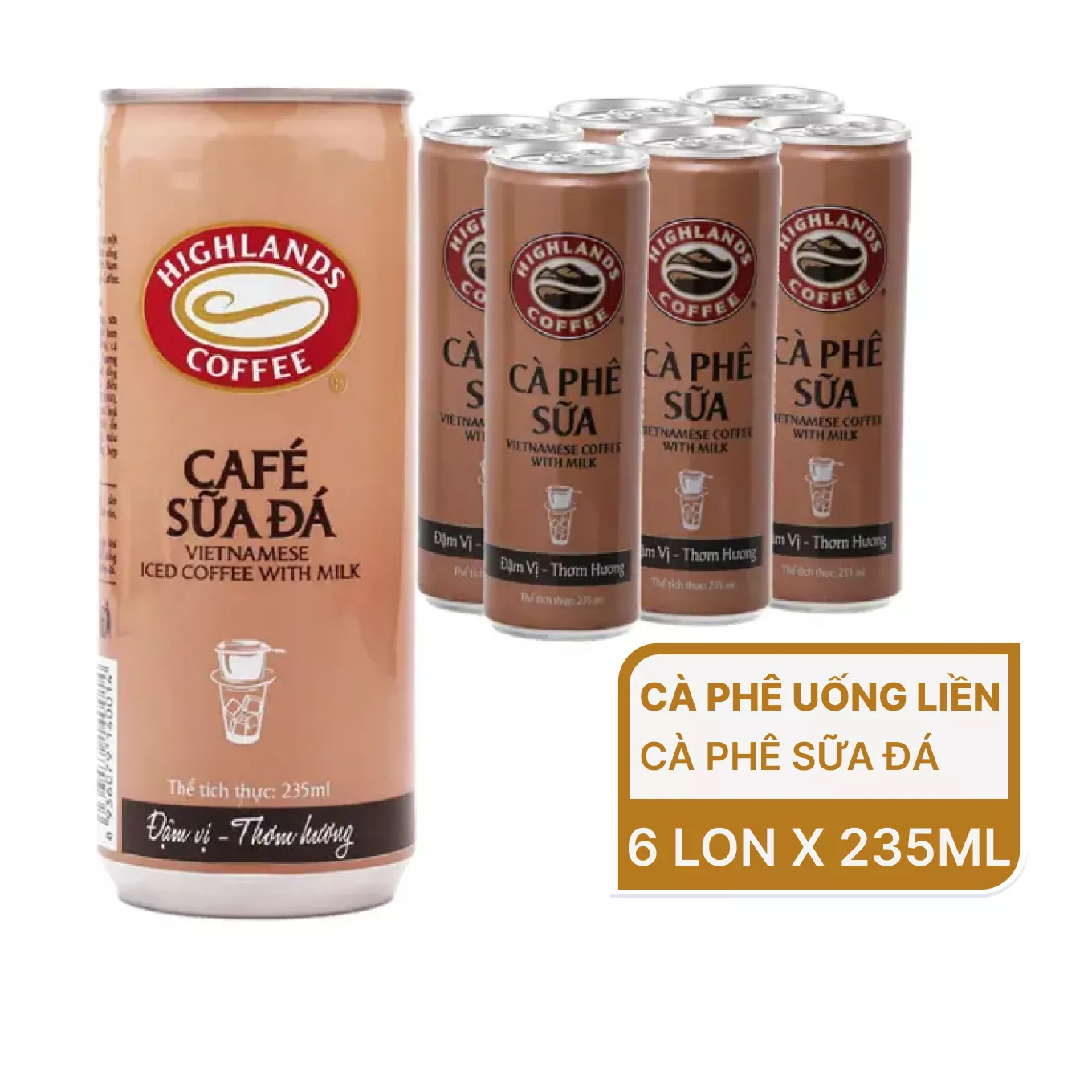Lốc 6 lon cà phê sữa đá Highlands Coffee 235ml - Chuỗi siêu thị thực ...
