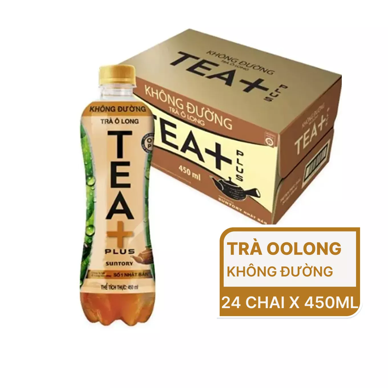 Thùng 24 chai trà oolong Oolong Tea+ không đường 450ml - Chuỗi siêu thị ...