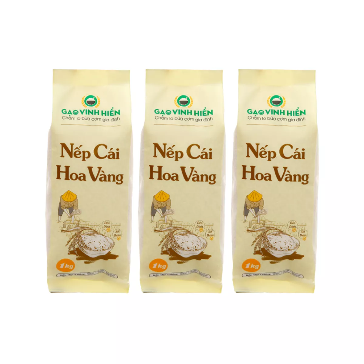Combo 3 nếp cái hoa vàng Vinh Hiển túi 1kg x 3 - Chuỗi siêu thị thực ...