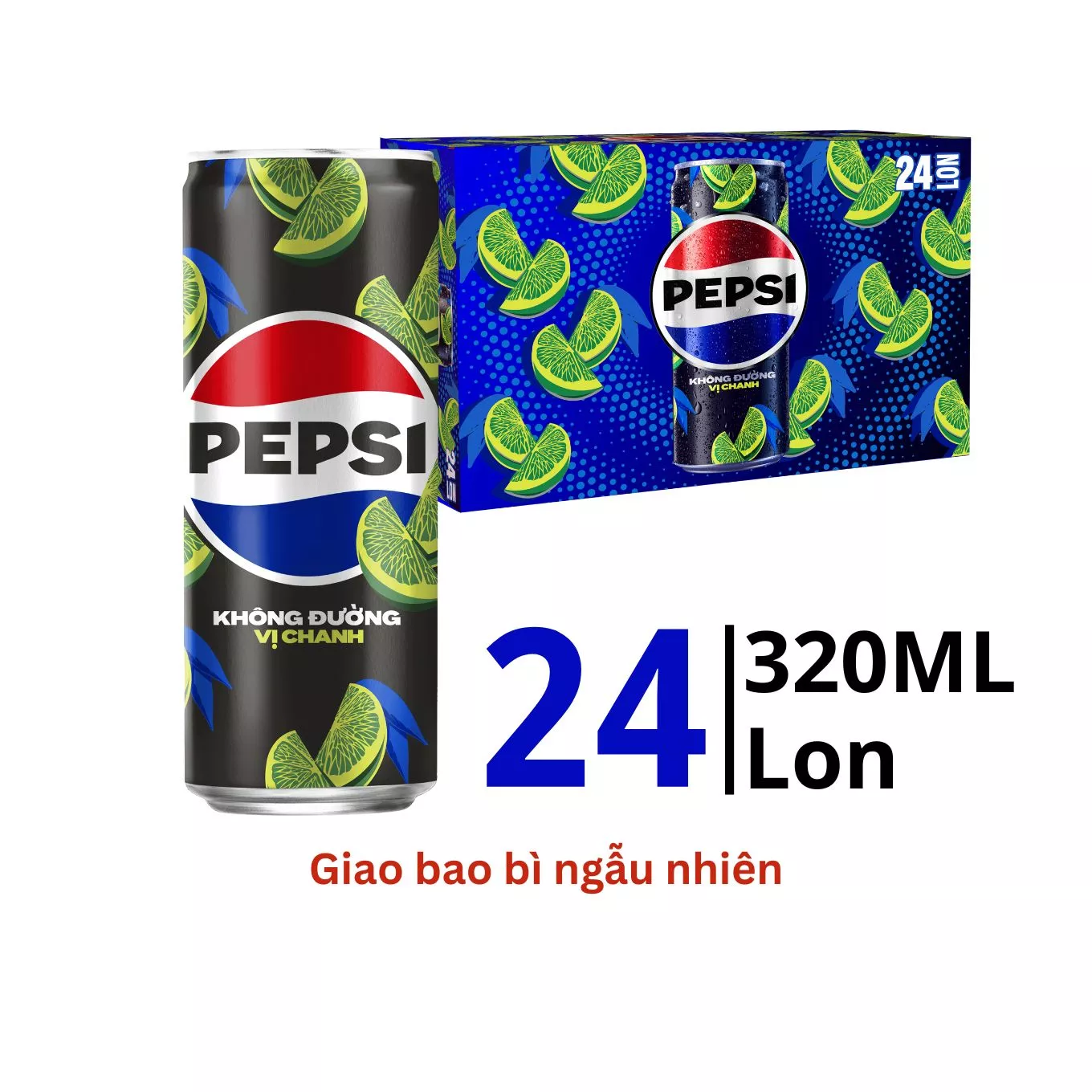 Thùng 24 lon nước ngọt Pepsi vị chanh zero calo 320ml - Chuỗi siêu thị ...