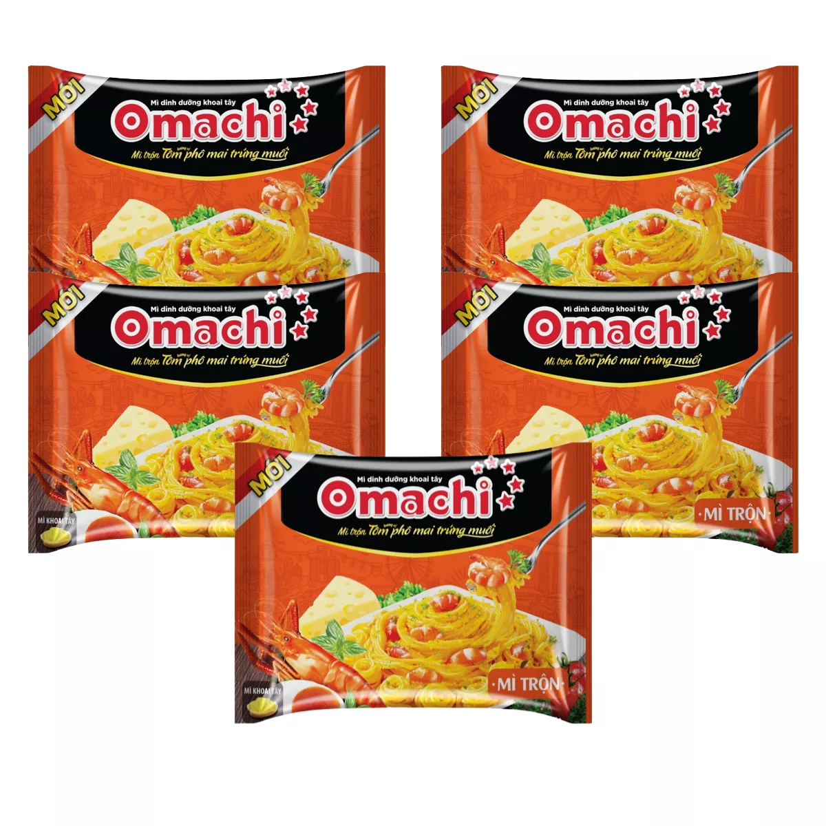 Combo 5 Mì khoai tây dinh dưỡng trộn tôm phô mai trứng muối Omachi gói ...
